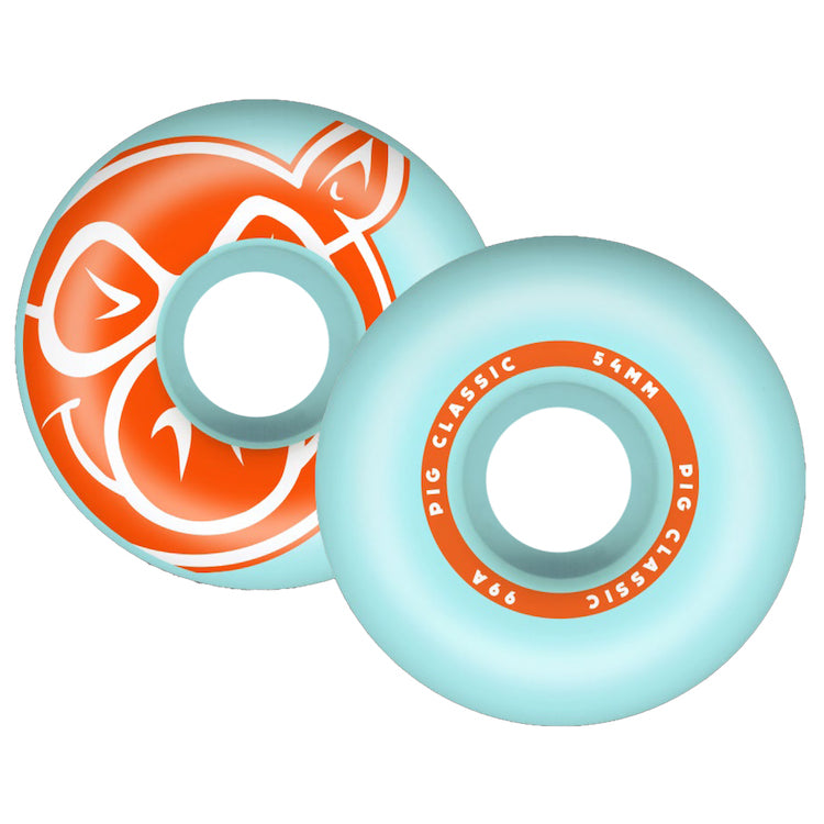 Pig Wheels Pig Head Classic Skateboard Wheels 99a 54mm Blue – Flavour ...